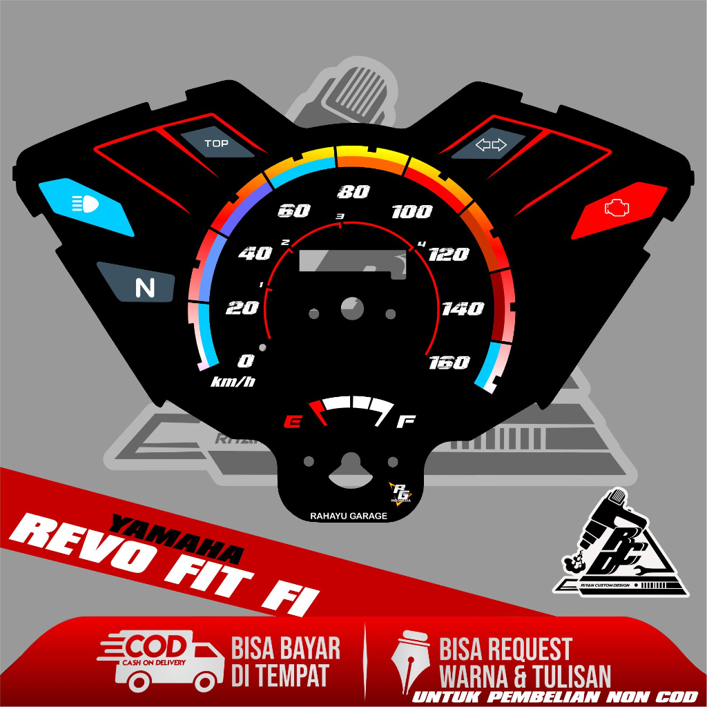Jual papan speedometer custom revo fit fi panel spido meter custom revo ...