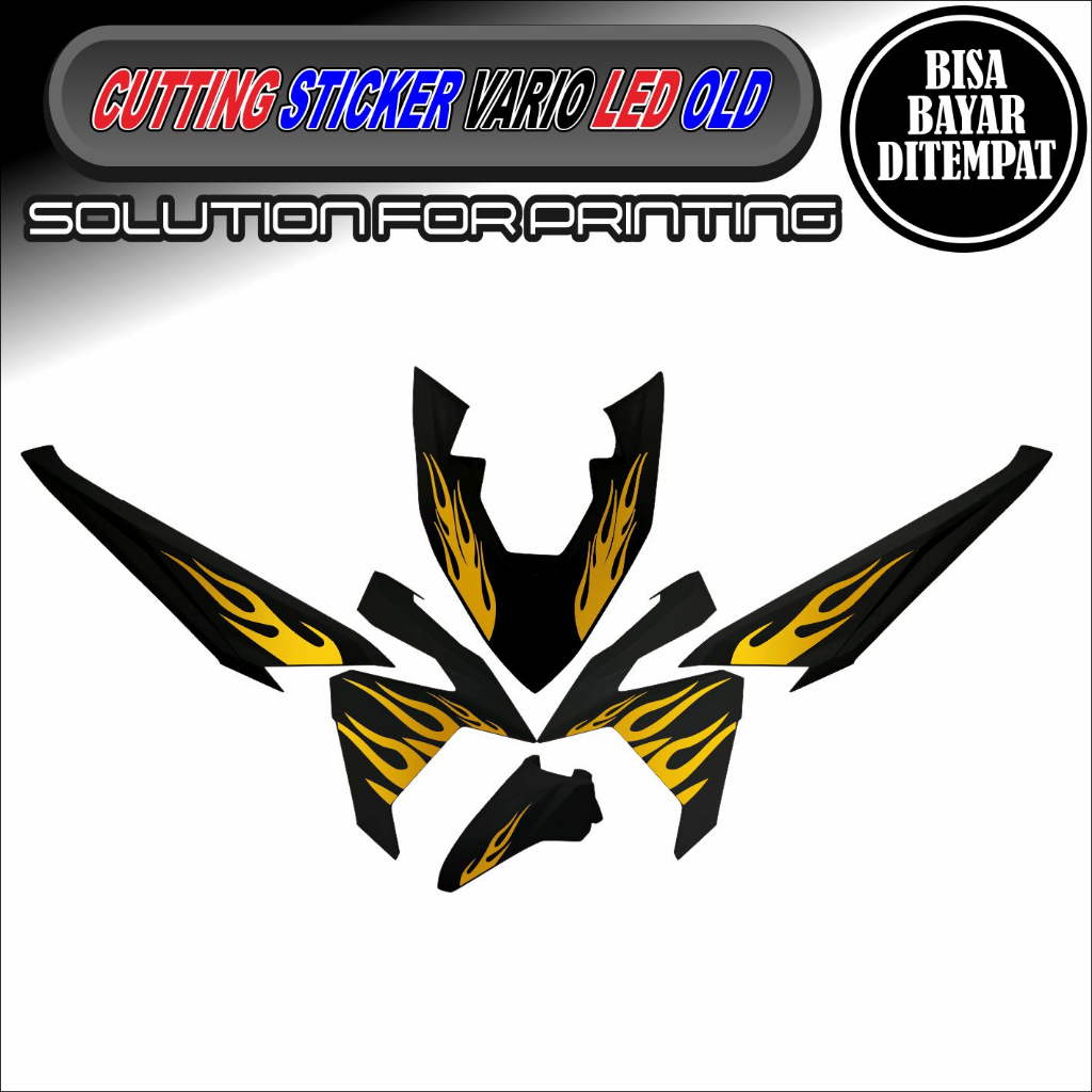 Jual CUTTING STICKER VARIO LED OLD 150/125 MOTIF API | Shopee Indonesia