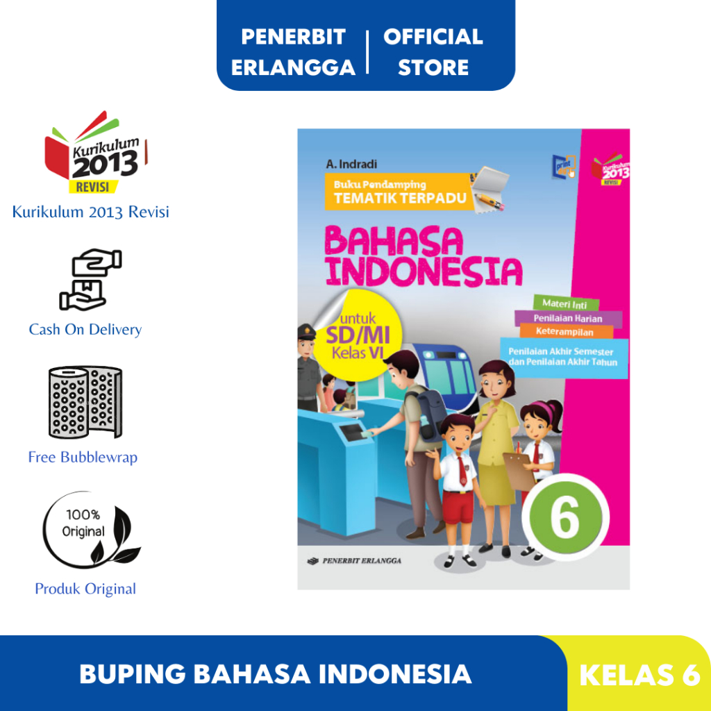 Jual [Erlangga Official) Buku Pendamping Tematik Terpadu Bahasa Indonesia Sd/Mi Kelas 6 ...
