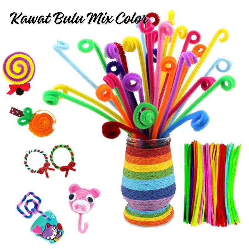 Jual Kawat Bulu Mix Color isi 95pcs | Shopee Indonesia