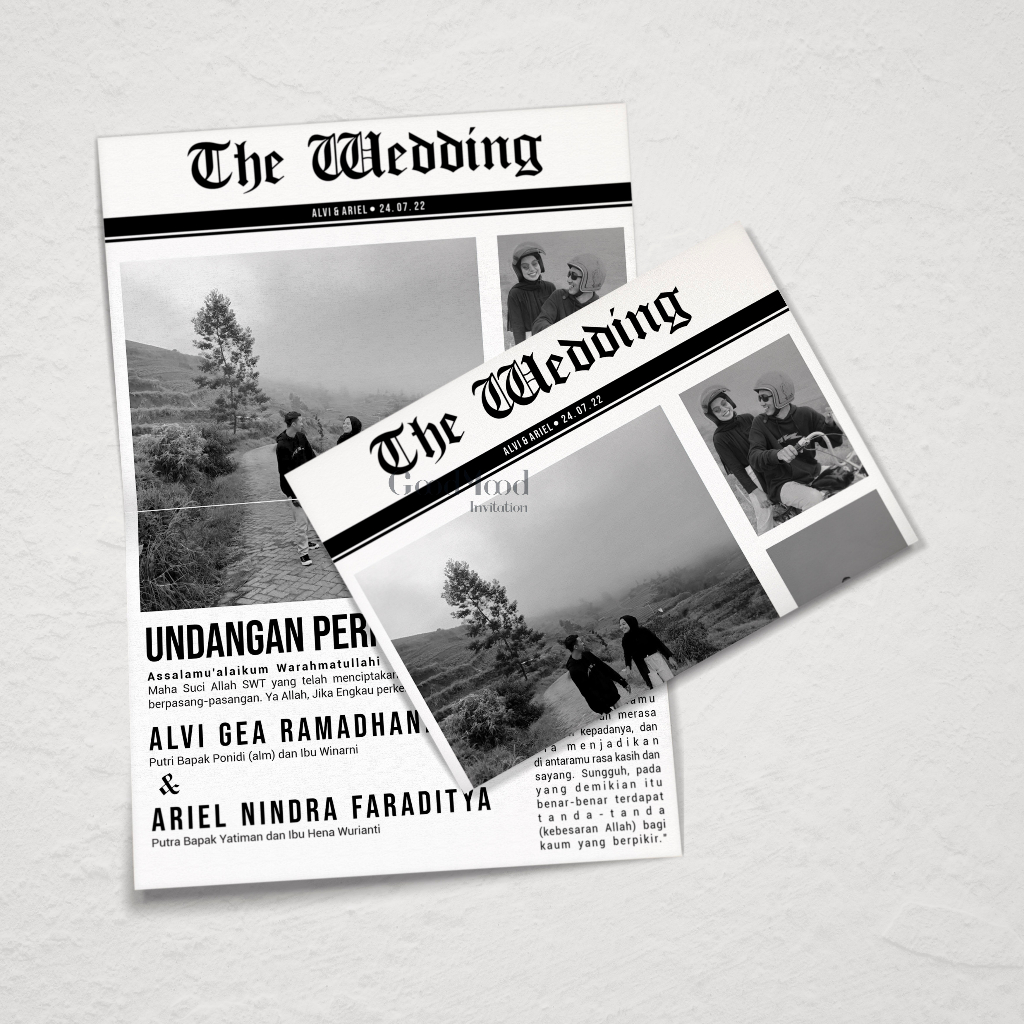 Jual Undangan Pernikahan Murah Meriah Koran, Undangan Model Koran ...