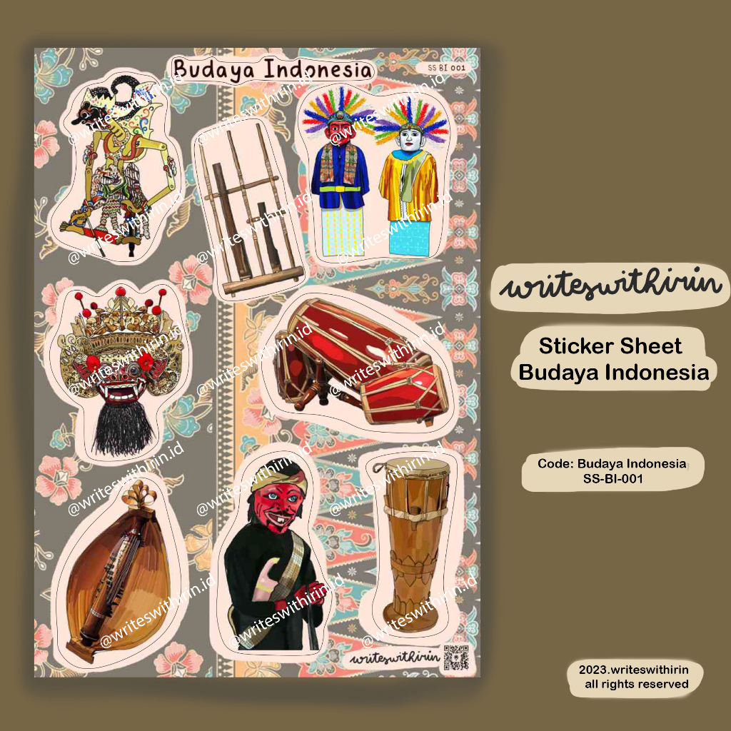 Jual (writeswithirin) Budaya Indonesia Sticker Sheet (Bujo/ Penpal ...