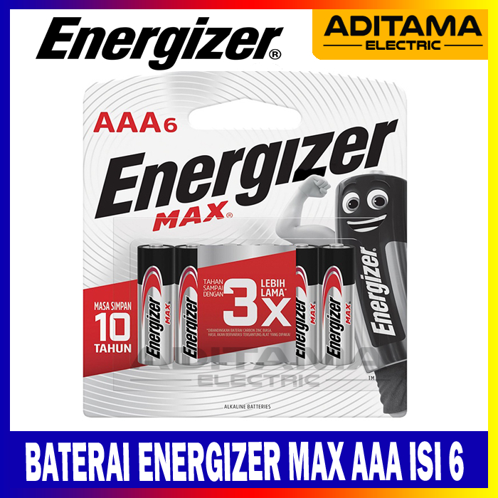 Jual BATERAI ENERGIZER ALKALINE AAA ISI 6/ ENERGIZER MAX AAA ISI 6 PCS | Shopee Indonesia