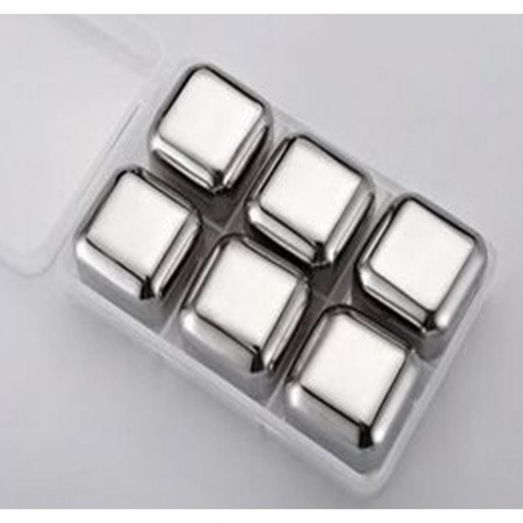 Jual 6 Pcs L Es Batu Reusable Stainless Steel Ice Cub - W0043 Enam ...