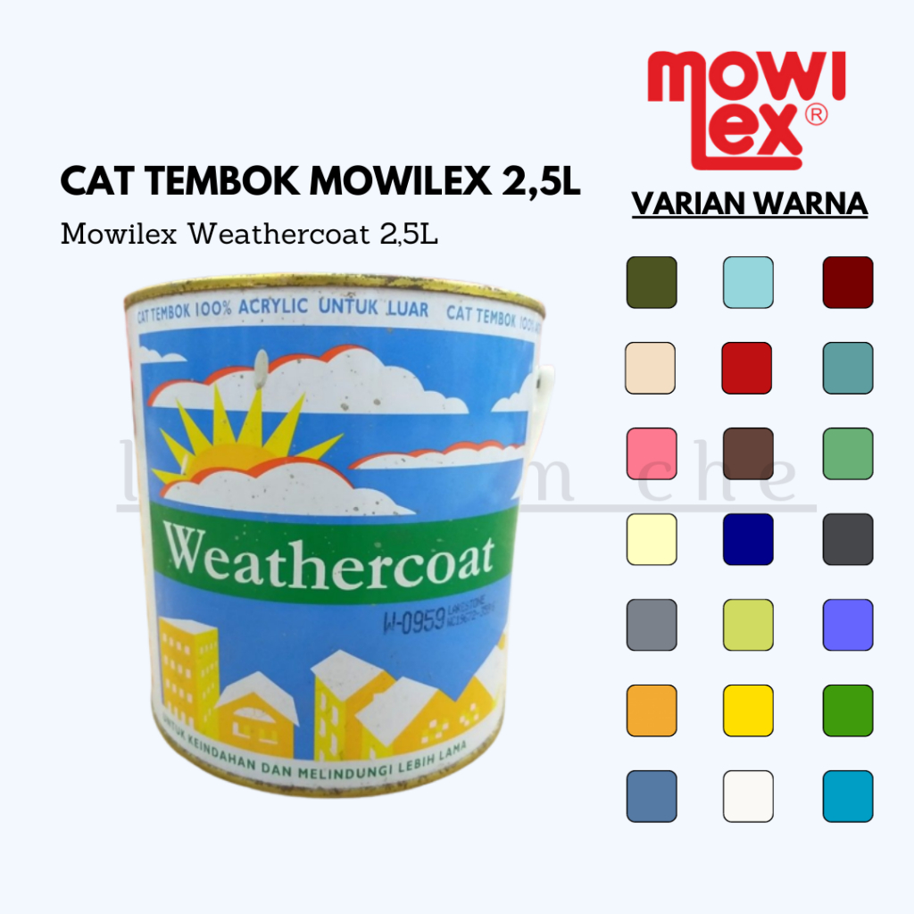 Jual Terlaris Cat Tembok Mowilex Weathercoat Kemasan 2 5l Stok Sisa
