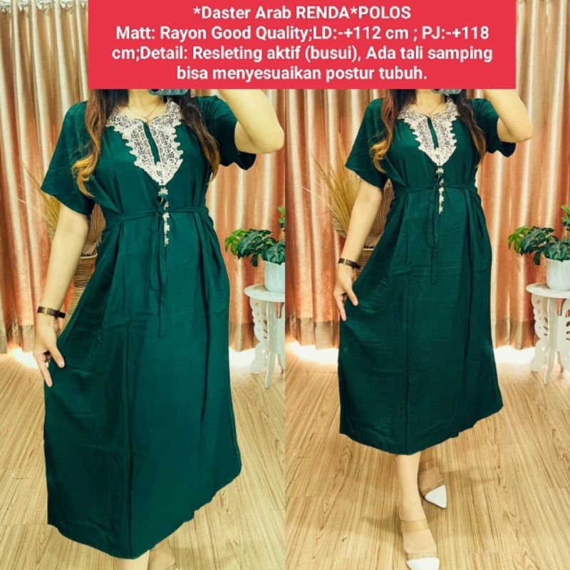 Jual Daster Arab Renda Mewah Polos / Daster Arab Motif / Daster Arab ...