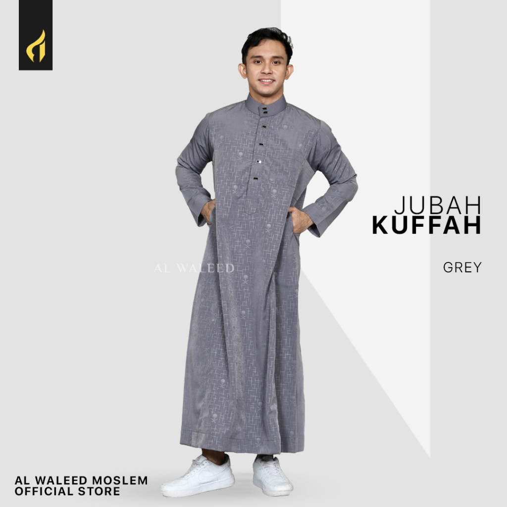 Jual Al waleed moslem jubah Kuffah lengan panjang oblong warna putih ...