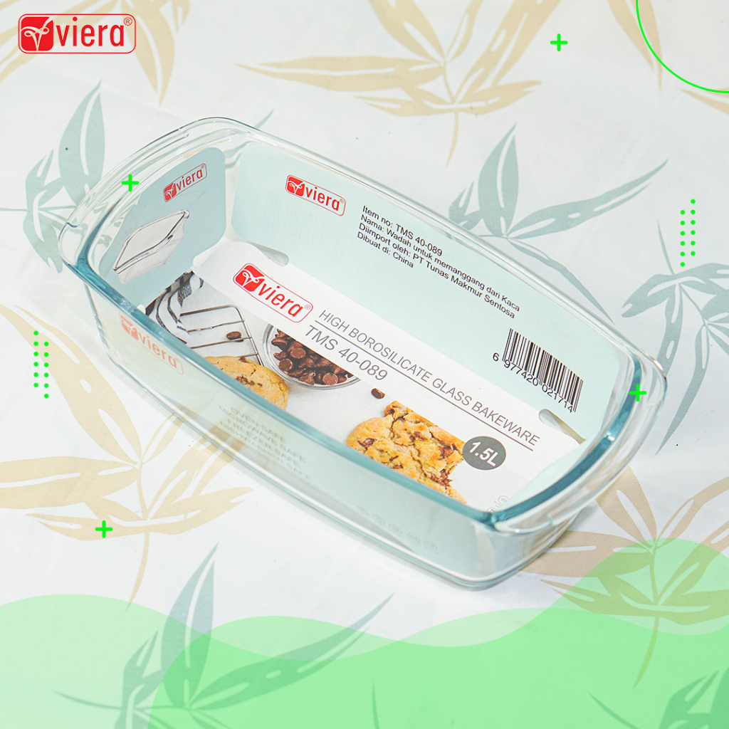 Jual Viera - Rectangle Glass Loaf Bakeware 1500ml Kaca High ...