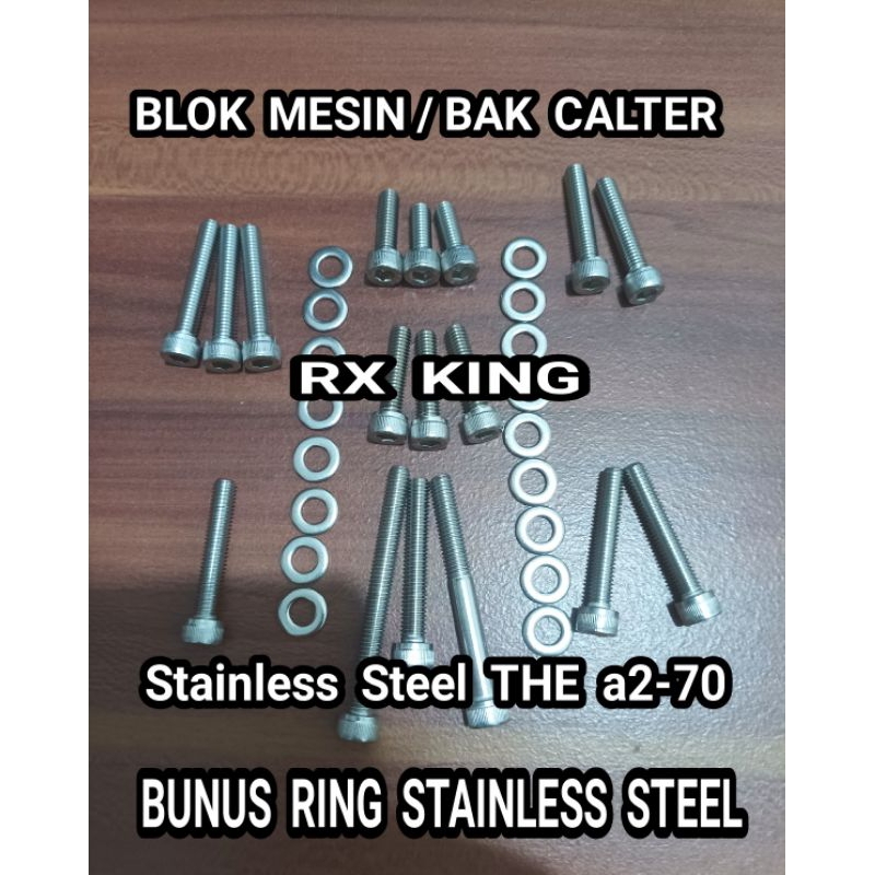 Jual Baut Mesin Block Full Set Blok Kopling Bak Mahnet Rx King | Shopee Indonesia