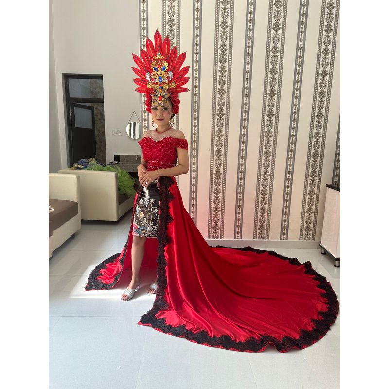 Jual Kostum Karnaval Batik + ekor Satin Lepas pasang | Shopee Indonesia