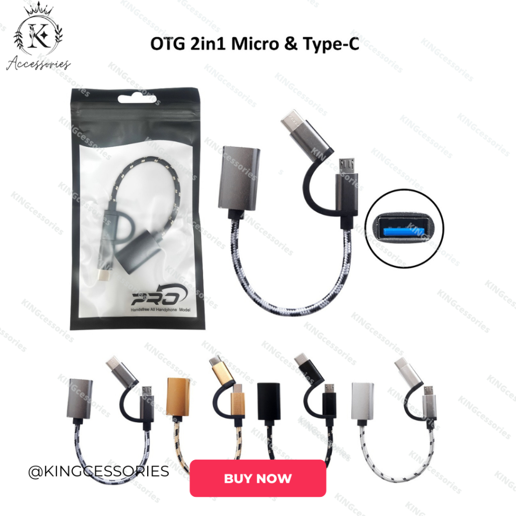 Jual KABEL OTG 2IN1 MICRO USB & TYPE C TO USB 3.0A ADAPTER/ OTG TYPE C ...