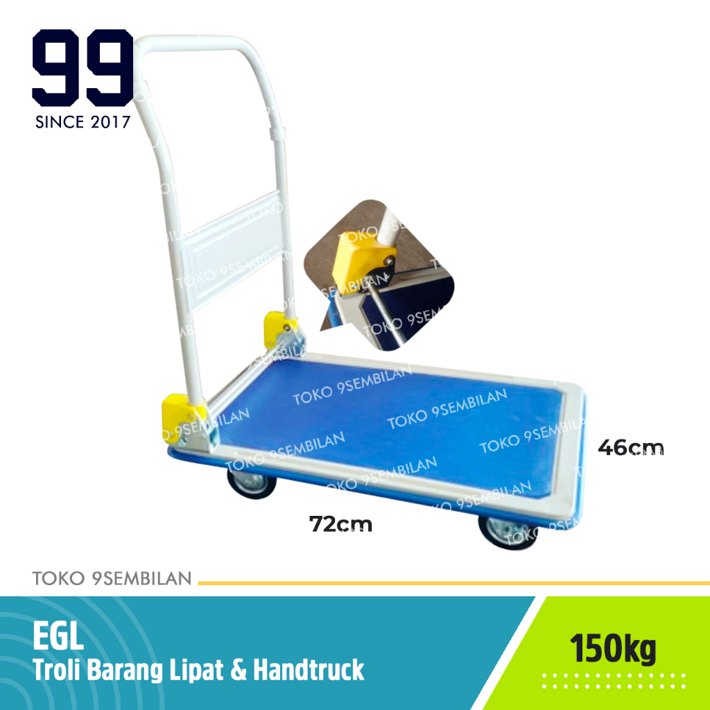 Jual Trolley Kereta Dorongan Barang Lipat 150kg Troli / Hand Truck ...
