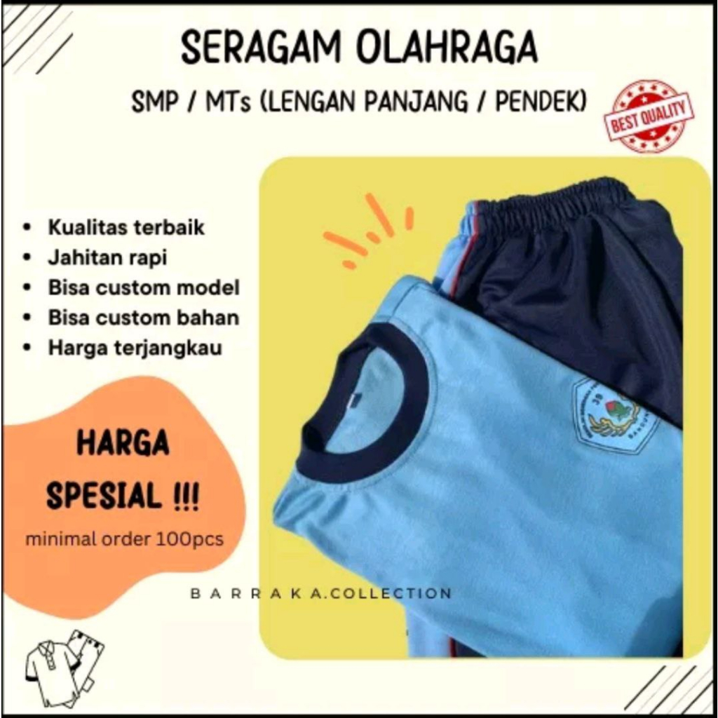 Jual SERAGAM OLAHRAGA SMP PREMIUM | BAJU OLAHRAGA TK, SD, SMP, SMA ...