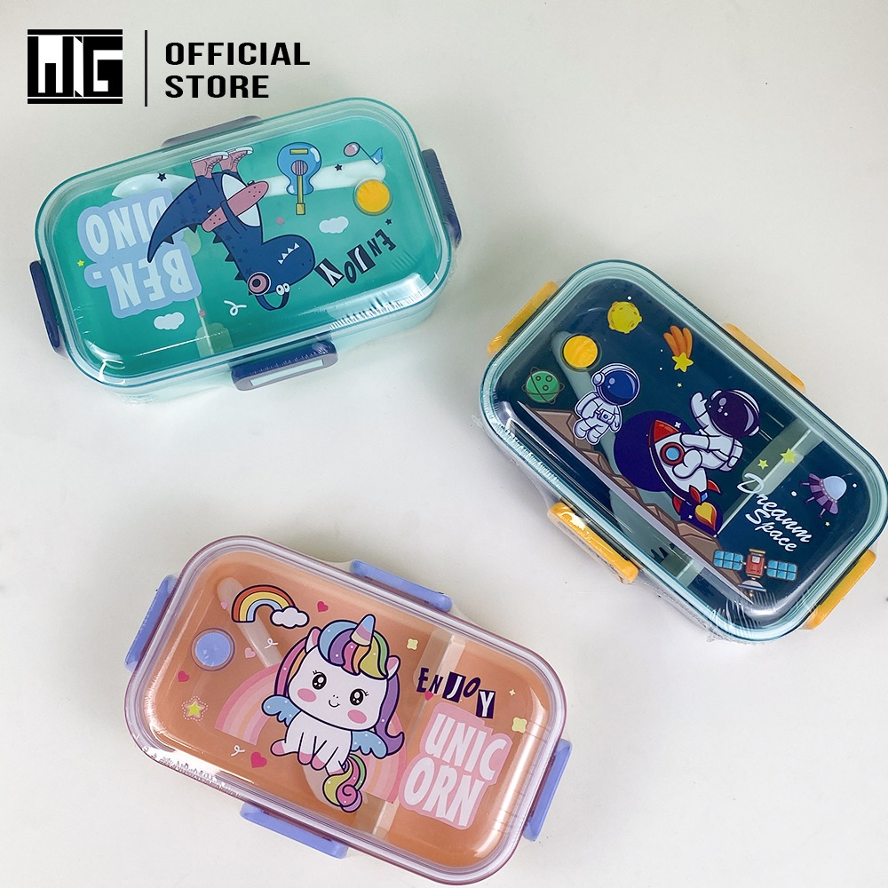 Jual HAPPY LAUNCH BOX SEKAT UNTUK ANAK TK SD PAUD - KOTAK BEKAL BENTO BOX KARAKTER 750 ML ...