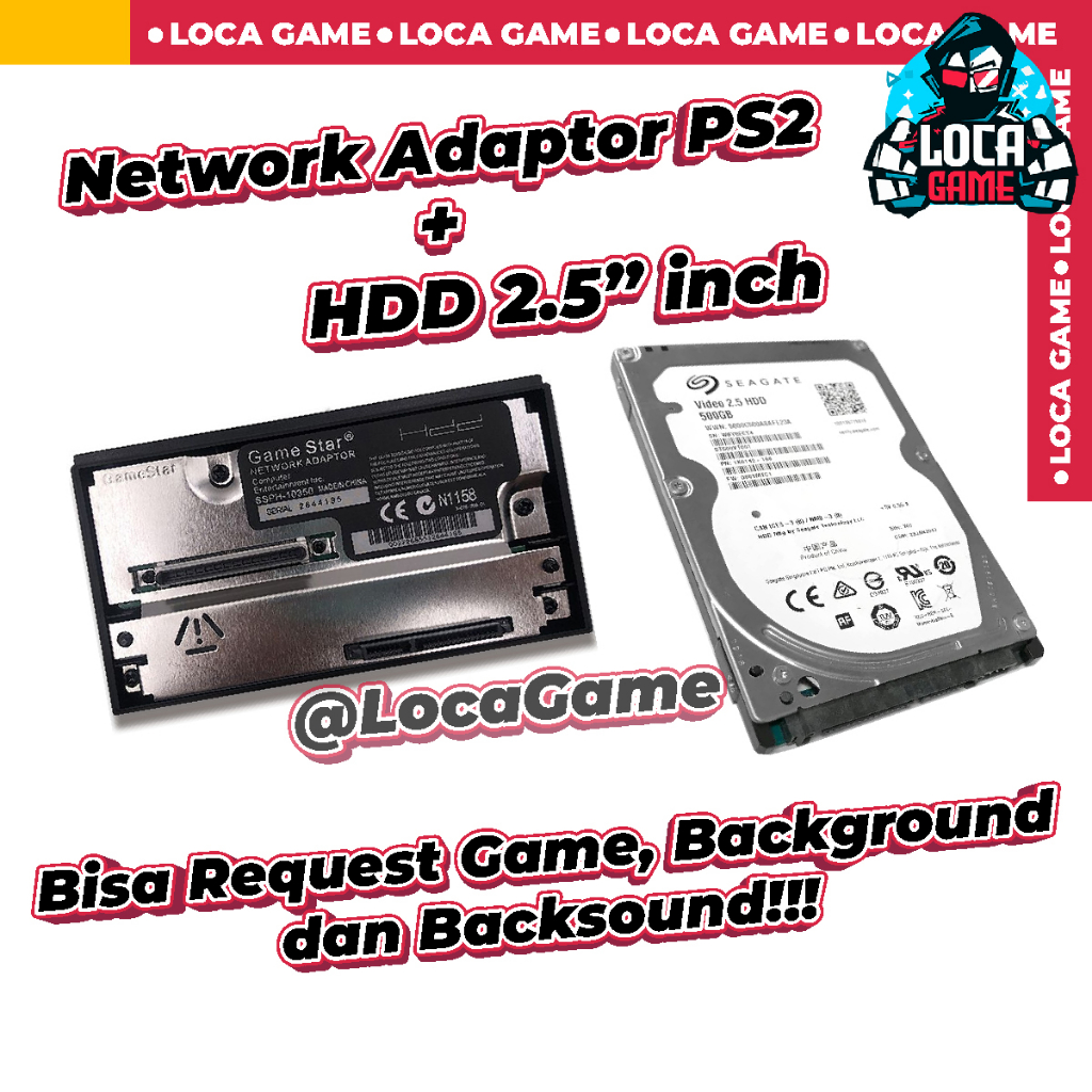 Jual Hardisk internal PS2 2,5 inch + NA Sata network adaptor tinggal plug and play | Shopee ...