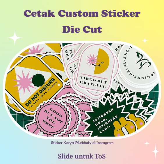 Jual Cetak Custom Cutting Sticker / Stiker Vinyl Die Cut | Shopee Indonesia
