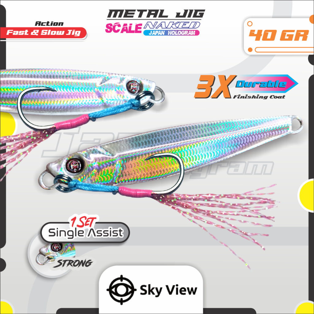 Jual Umpan Metal Jig 40 Gram Set Single Assist Hook Mikro Metal 40gram 40gr 40 gr 40g 40 g ...