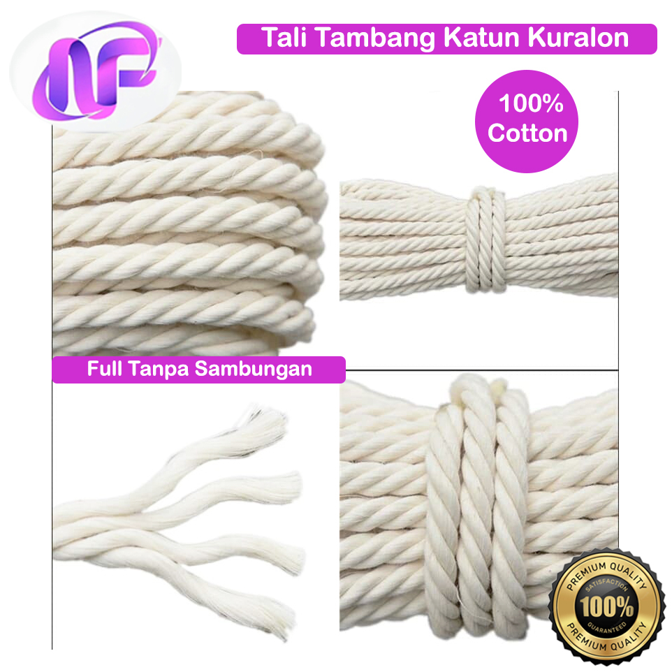 Jual Tali Tambang Katun 22mm 24mm Warna Putih Kuralon Guralon Rope ...
