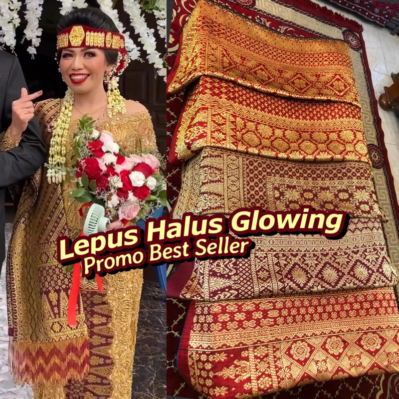 Jual TERLARIS PROMO Songket Lepus Halus Glowing / songket tenun asli palembang /ilham songket ...
