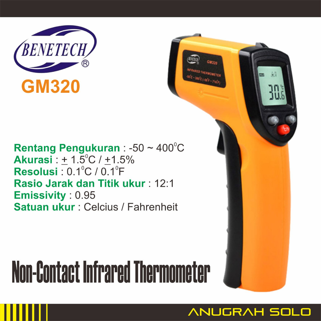 Jual Infrared Thermometer Benetech GM320 Non Contact Thermometer ...