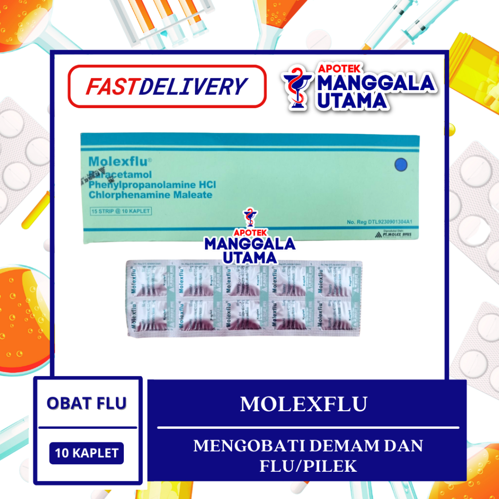 Jual MOLEX FLU PER STRIP ISI 10 TABLET | Shopee Indonesia