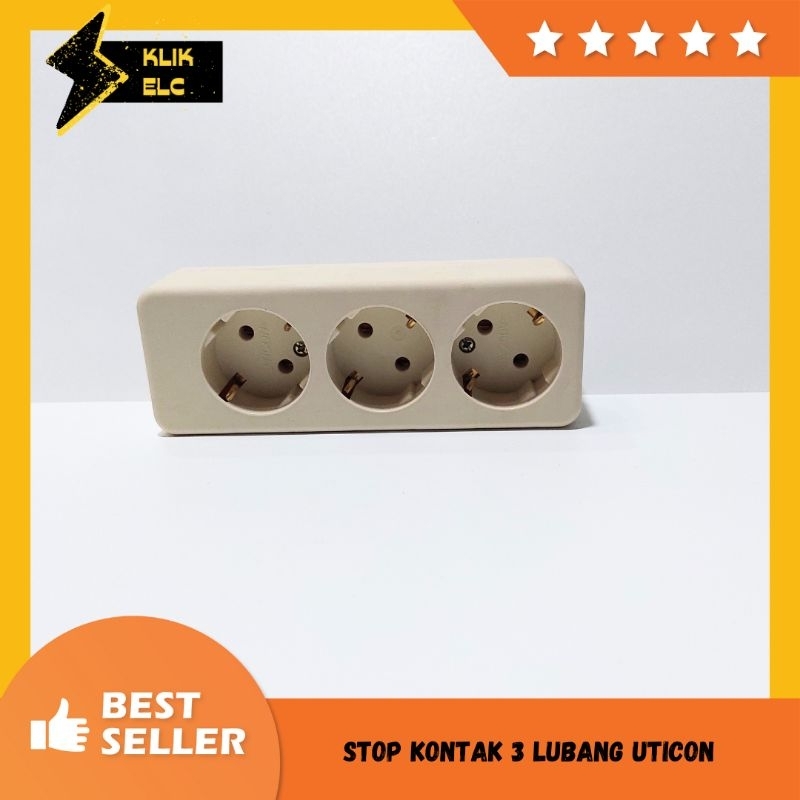 Jual STOP KONTAK 3 LUBANG / COLOKAN TERMINAL KUNINGAN ST 138 UTICON | Shopee Indonesia