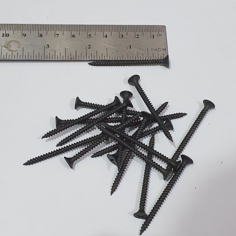 Jual 50pcs baut Sekrup drywall premium 6x2 inch , sekrup baja hitam , sekrup gypsum | Shopee ...
