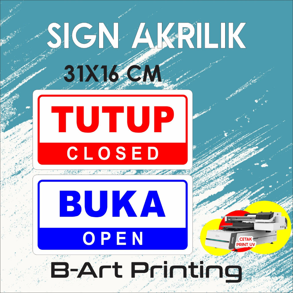 Jual UV Print Buka Tutup / Open Closed Hanging Sign Board Acrylic ...
