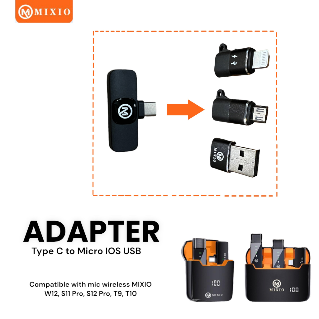 Jual MIXIO Adaptor Converter Type C ke Micro IOS USB Adapter for ...