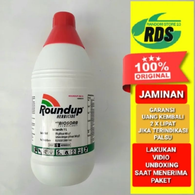 Jual ROUNDUP 486SL Herbisida Obat Pembasmi Rumput Liar & Gulma 1 Liter ...