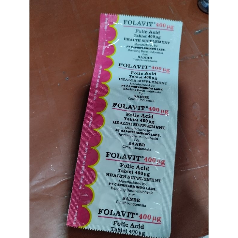Jual Folavit 1mg strip isi 4 tablet dan 400mg strip isi 10 tablet ...