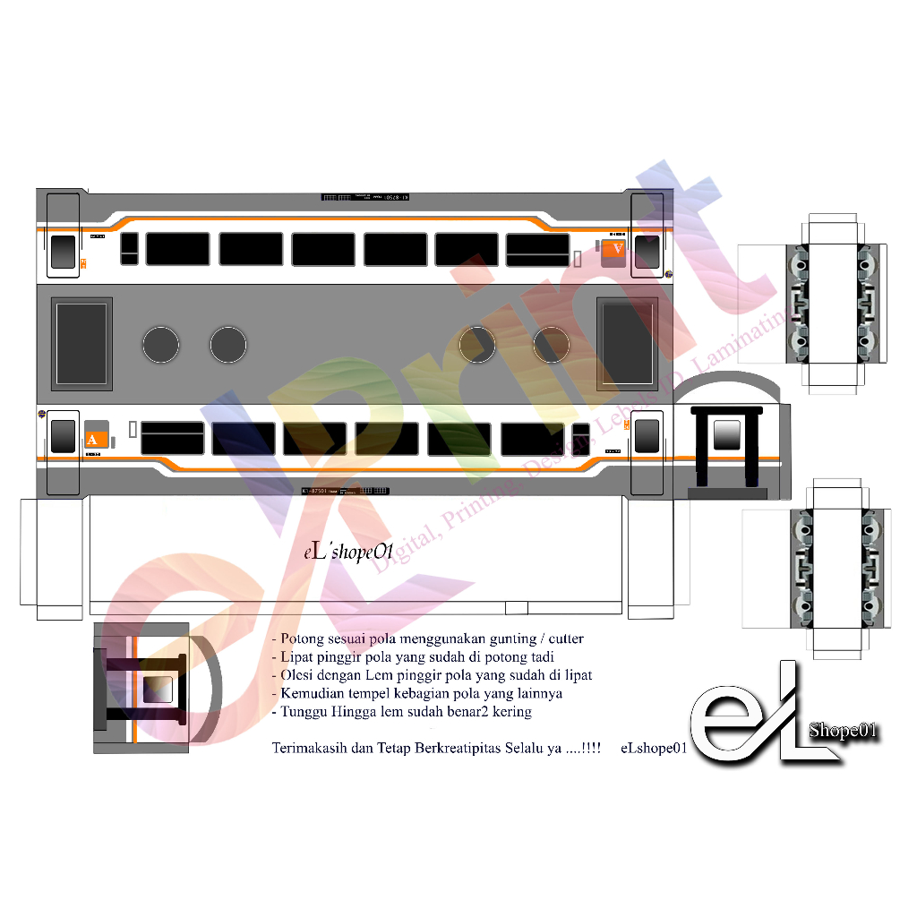 Jual Papercraft Pola Kereta Api Indonesia / Mainan Edukatif Anak ...