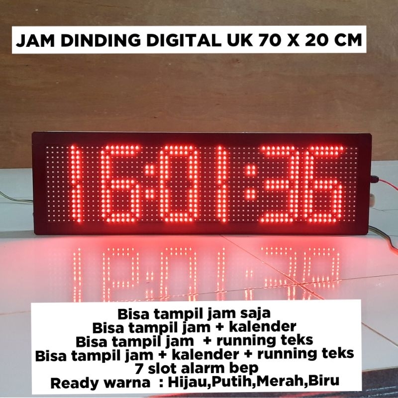 Jual JAM DINDING DIGITAL LED P10 UK 70 X 20 CM - JAM DIGITAL LED SINGLE ...