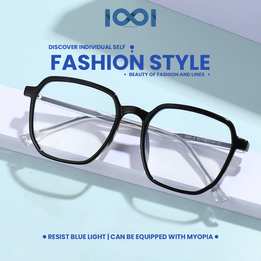 Jual IOOI Eyewear - Kacamata Kotak Fashion Stylish TR90+ Elastis Anti ...