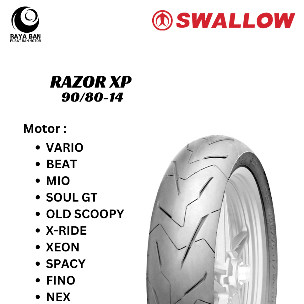 Jual Ban Motor Swallow Razor 90/80-14 TL (Pro Series) | Shopee Indonesia