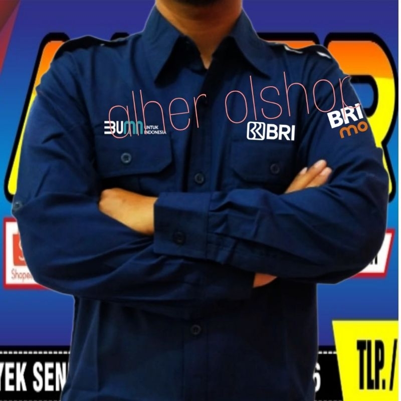 Jual lengan panjang & pendek baju bank BRI kemeja Bank BRI Pdh Bank BRI ...