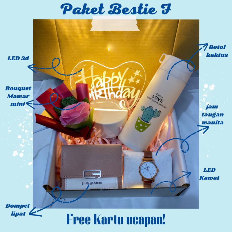 Jual Kado Ulang Tahun Cewek Paket Bestie Hadiah Pasangan Kado Jam ...