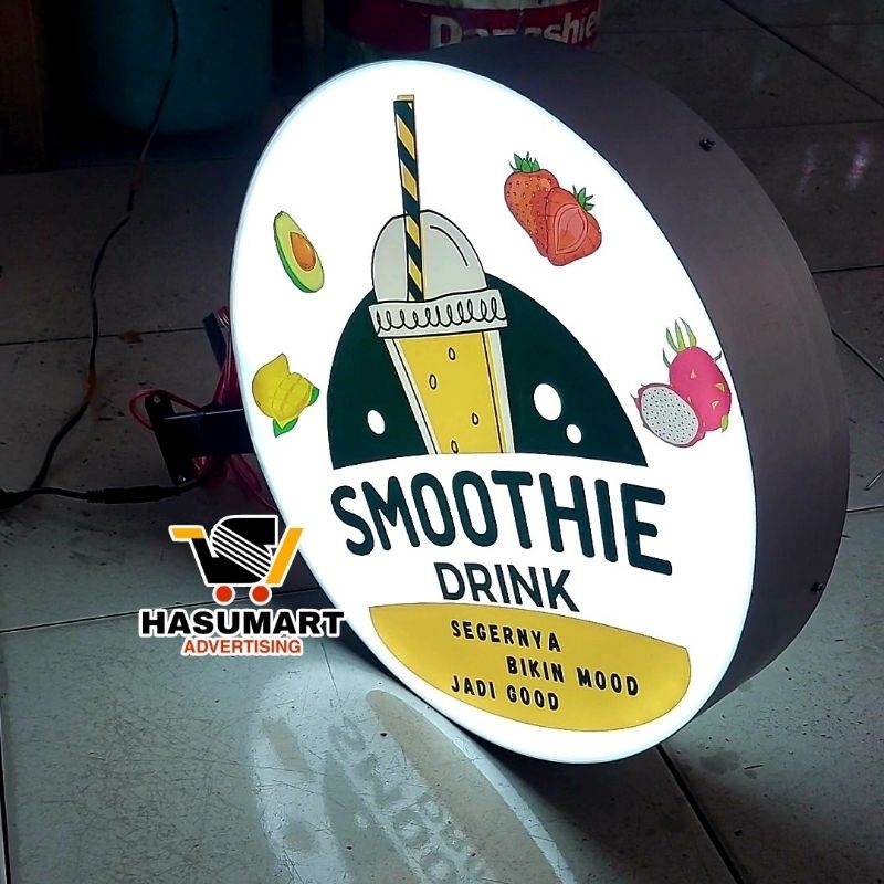 Jual Neon box Lingkaran 40cm CUSTOM (Neonbox, Lampu Neon, Plang, Banner ...