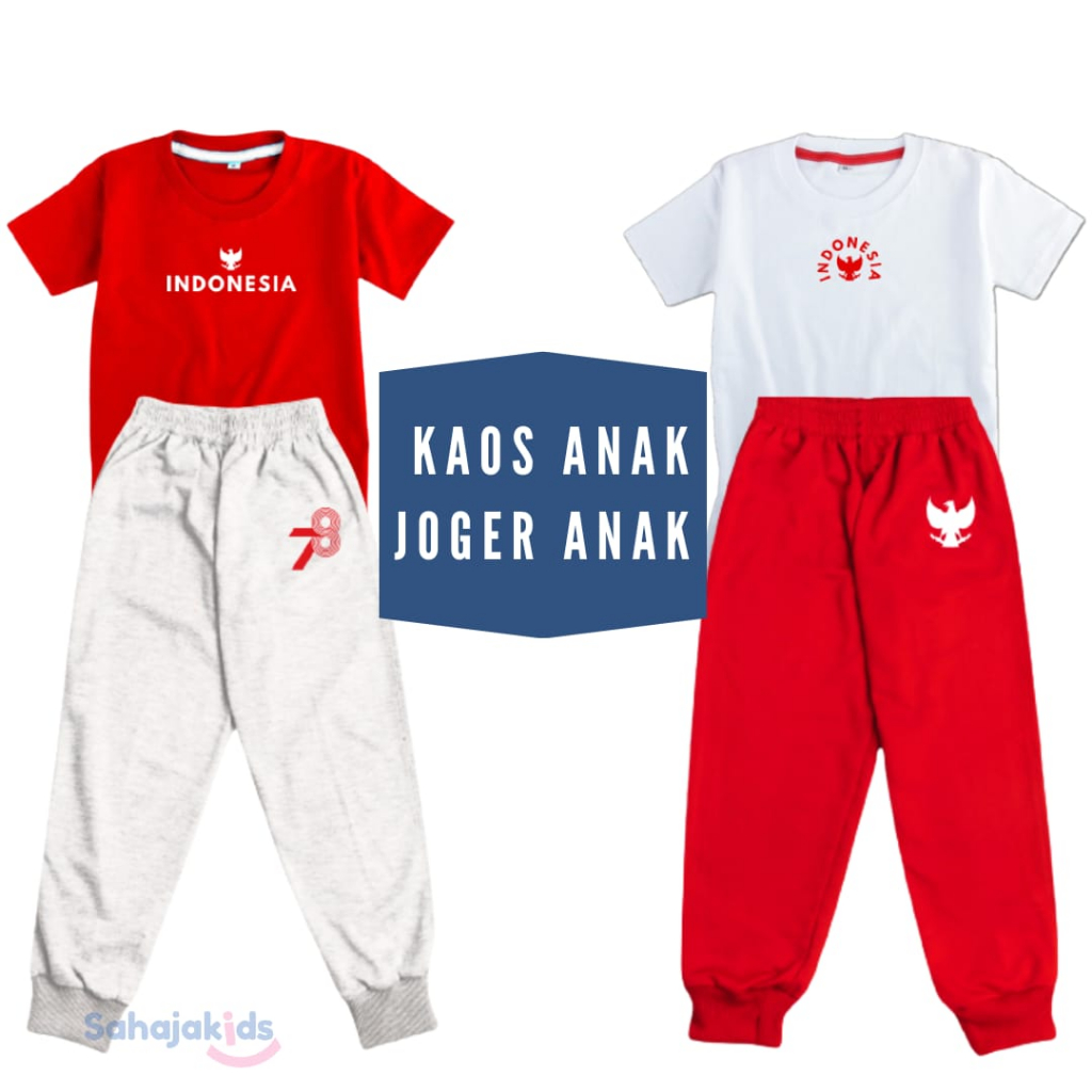 Jual Kaos Anak Joger Anak Kemerdekaan HUT RI 78 Merah Putih | Shopee ...