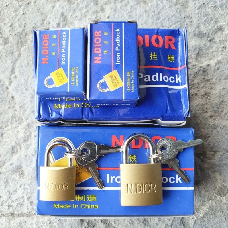 Jual Gembok Kuning Mini Kecil Koper Tas Pintu 20mm 25mm N.DIOR | Shopee ...