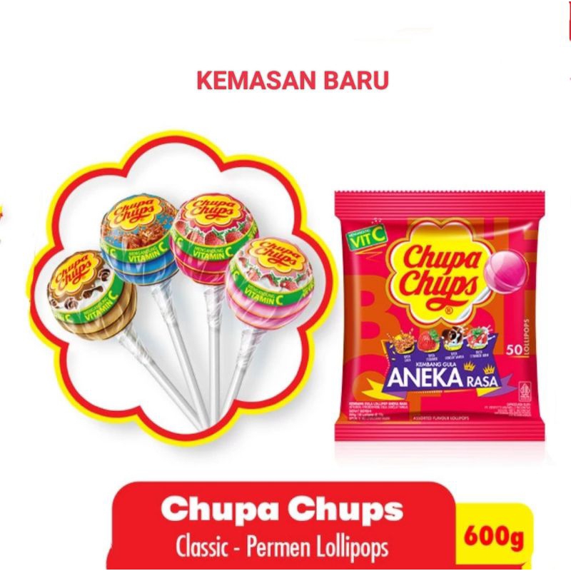 Jual PERMEN CHUPA CHUPS 1 PACK ISI 50 PIECES. BERAT PER PIECE 12 GR ...