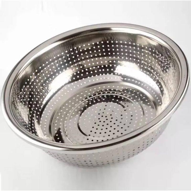 Jual Baskom Bolong Stainless 40cm / Saringan Cuci Beras Buah Stainless ...