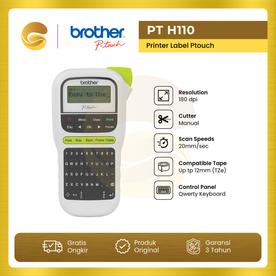 Jual BROTHER Printer Label PT H110 Label Maker Ptouch PT H 110 | Shopee ...