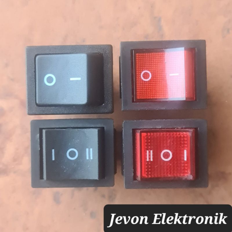 Jual Saklar Switch On Off On 2 cm Hitam Merah Lampu 4 6 p pin Kaki 4p ...