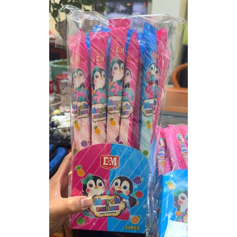Jual Permen Cemilan Snack Marshmallow Kapas Penguin Pinguin Kepang ...