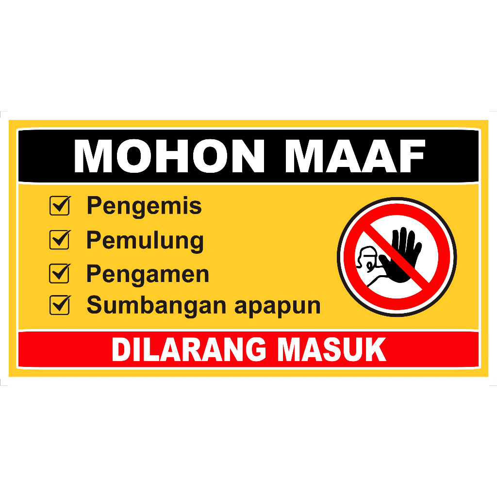 Jual Sticker Waterproof, Stiker Pengemis, Pemulung, Pengamen, Sumbangan ...