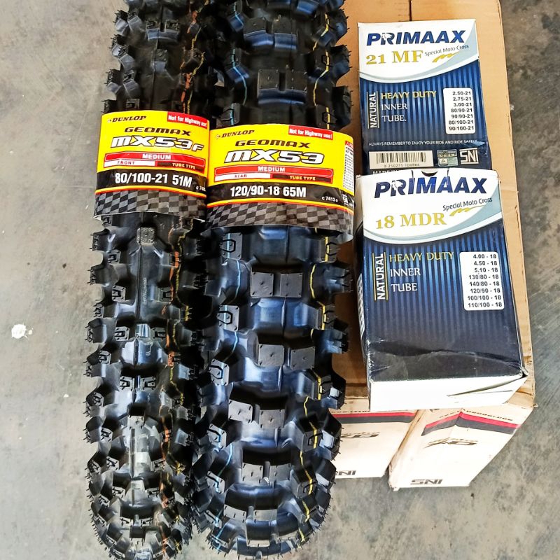 Jual Ban Dunlop Geomax MX 53 Ring 18 21 Dilengkapi Ban Dalam Primax ...