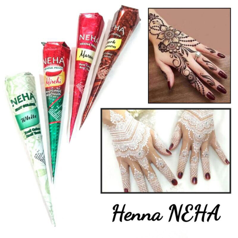 Jual henna neha mahendi neha henna paste cat henna white maroon pacar ...