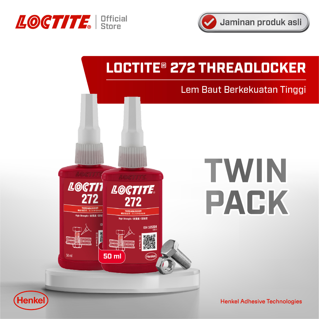Jual LOCTITE 272 Threadlocker Lem Baut 50 ml Twin Pack | Shopee Indonesia