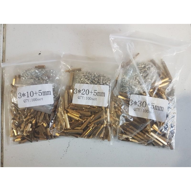 Jual Spacer spicer besi gold dudukan pcb Spiser besi mur baut pcb gold 1cm 2cm 3cm | Shopee ...